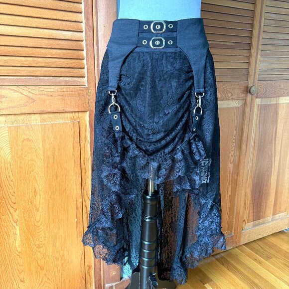 Ooh Need! | Skirts | Gothic Lolita Punk Victorian Cabaret Black Lace ...